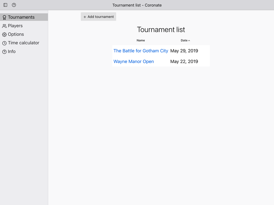 Coronate: a Swiss chess tournament manager